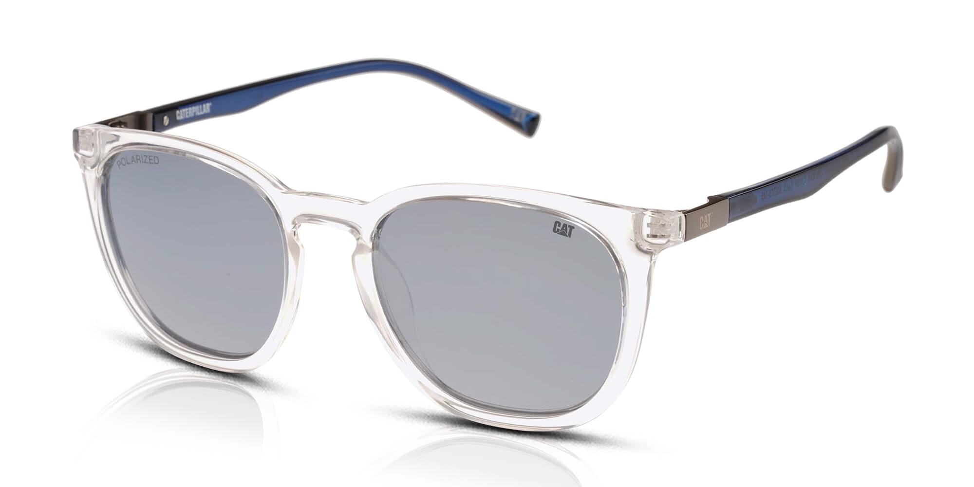 Caterpillar CPS-8518 Men's Polarised Sunglasses 113P Gloss Crystal/Navy ...