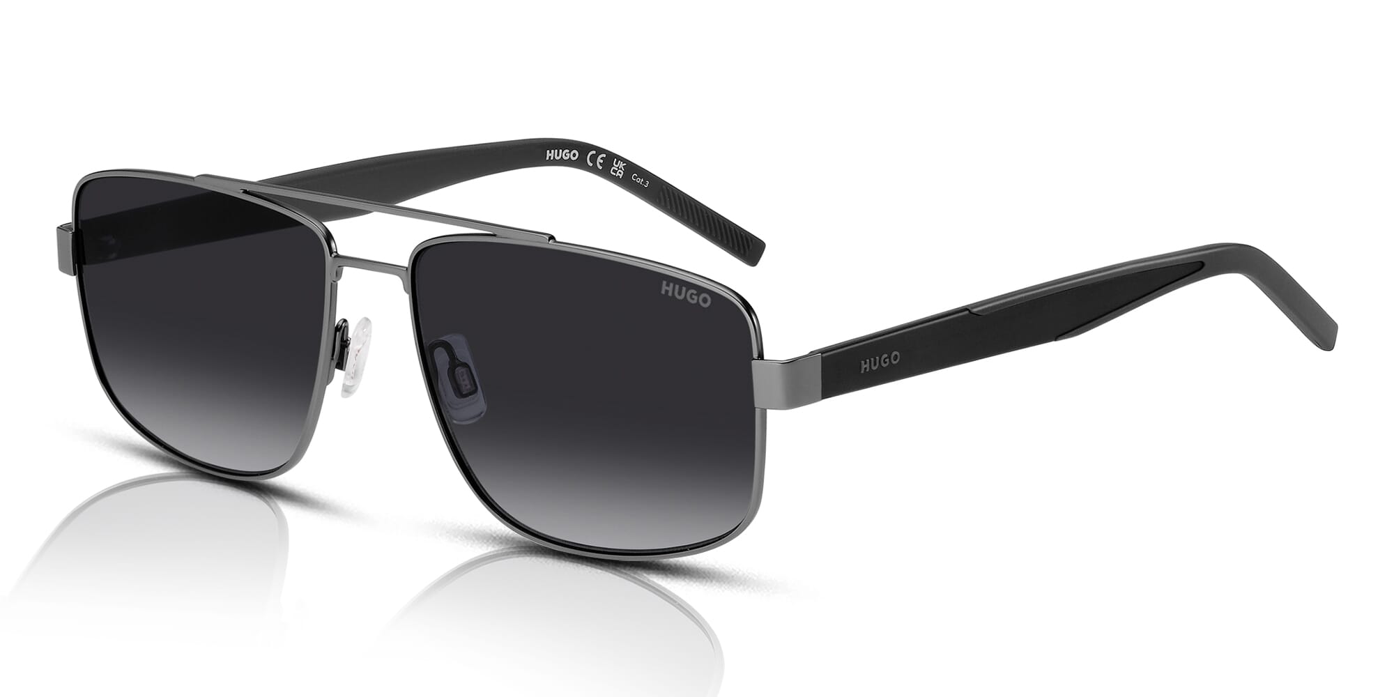 Hugo HG1338/S Men's Sunglasses R80/9O Matte Dark Ruthenium/Dark Grey ...