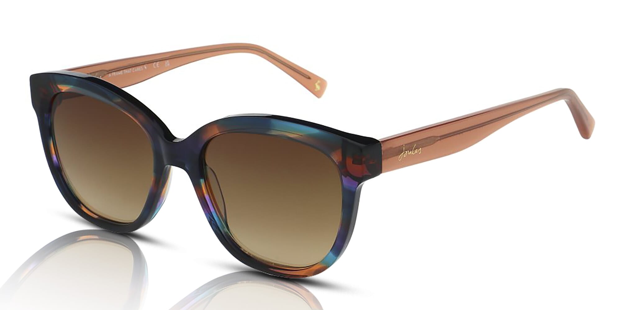 Joules Honeysuckle JS7081 Women s Sunglasses 200 Multi Coloured Horn Brown Genuine Style