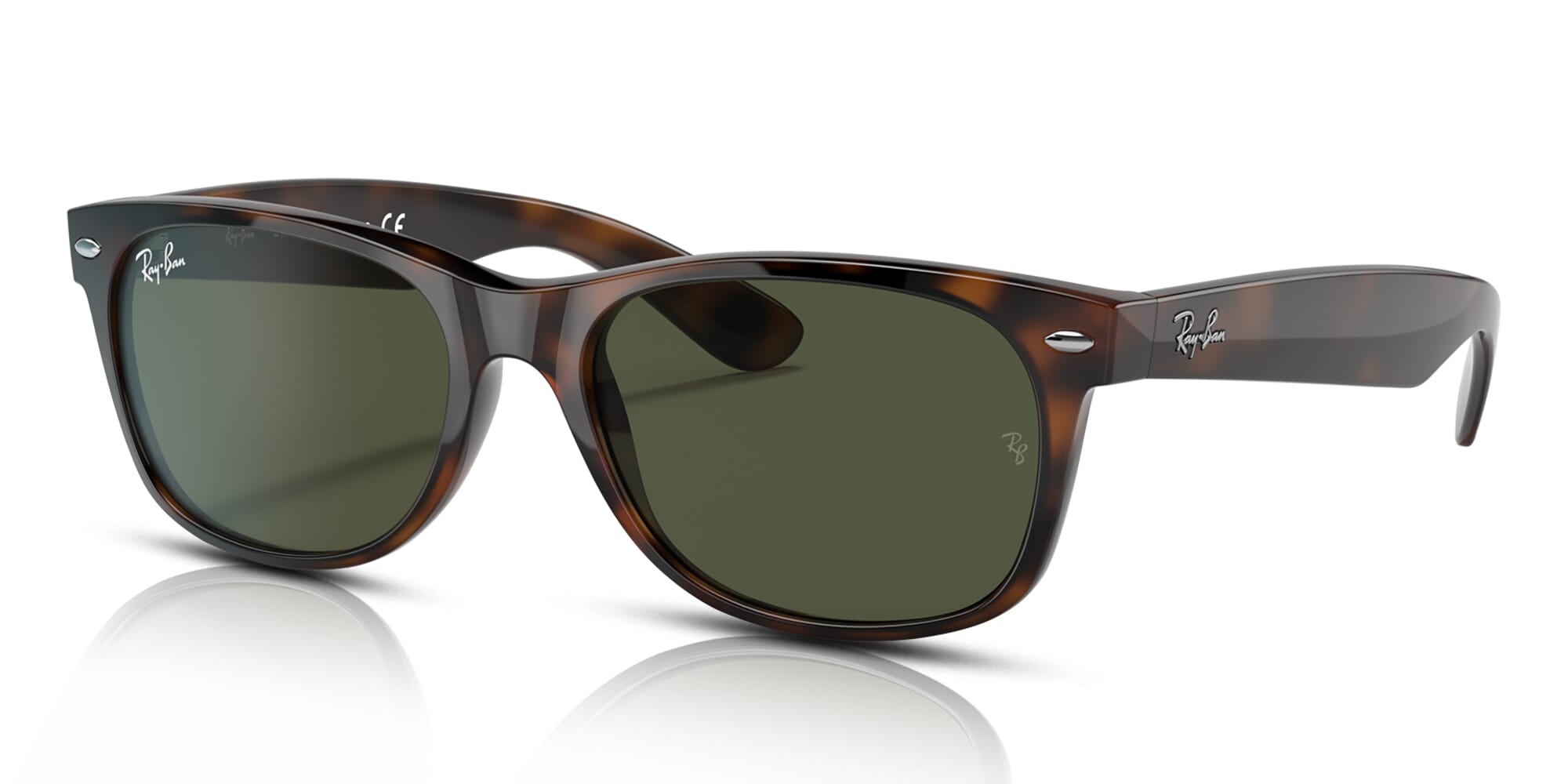 Ray-Ban 0RB2132 New Wayfarer Sunglasses 902 Tortoise/G-15 Green 52mm ...