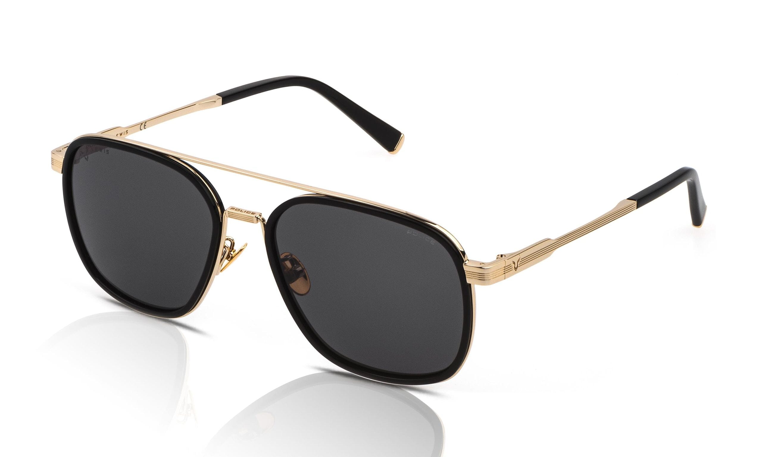 Police Lewis Hamilton Lewis 21 SPLC49 Men's Sunglasses 0BLK Black/Gold ...