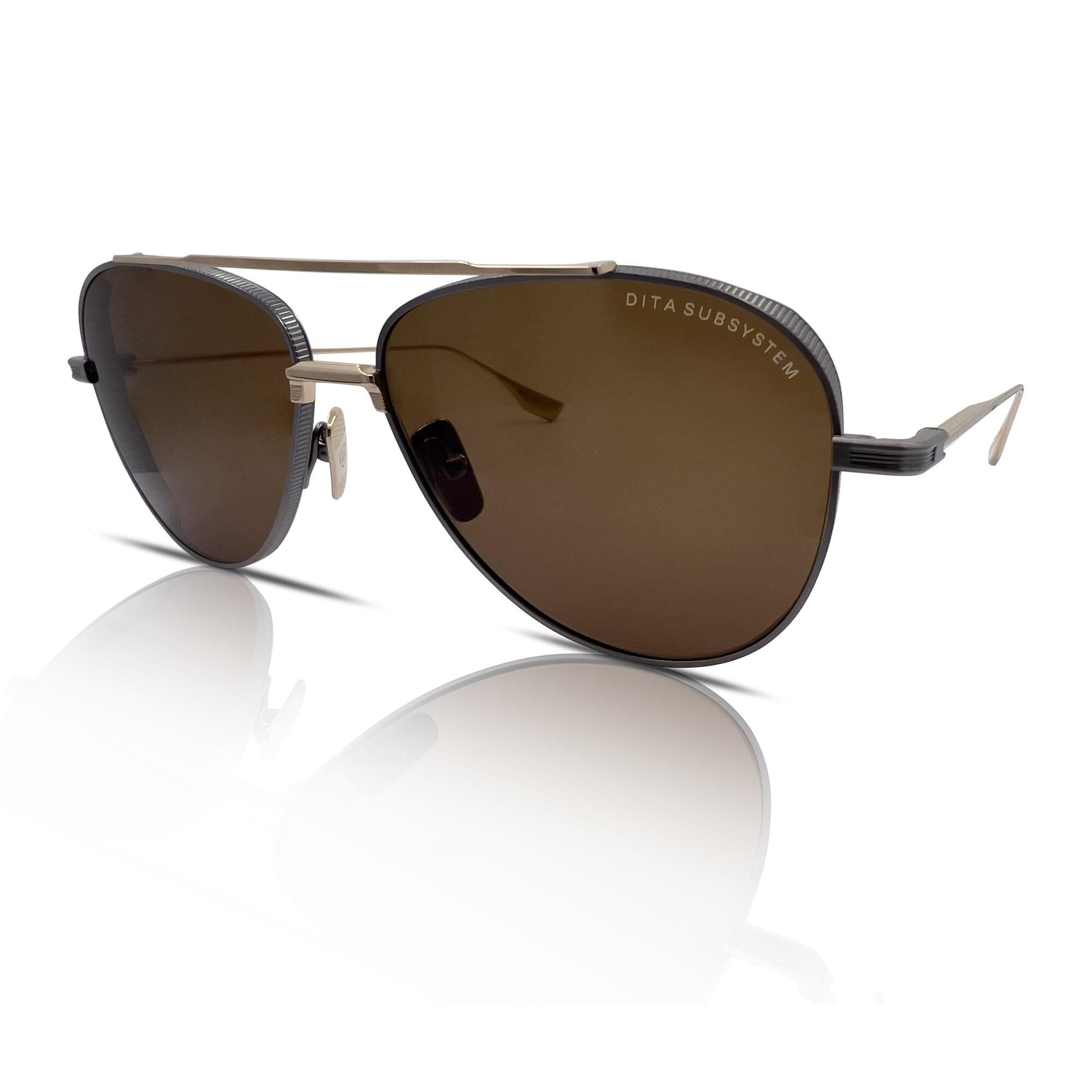 Dita Subsystem Sunglasses DTS141-A-03 Antique Silver/White Gold/Dark Brown | Genuine Style
