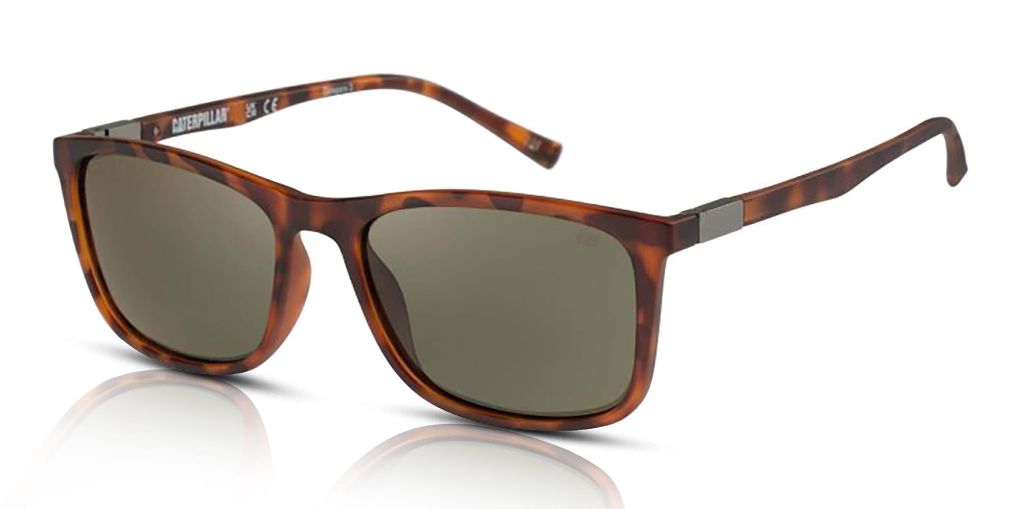 Caterpillar CPS-8513 Men's Sunglasses 102P Matte Tortoise/Vintage Green ...
