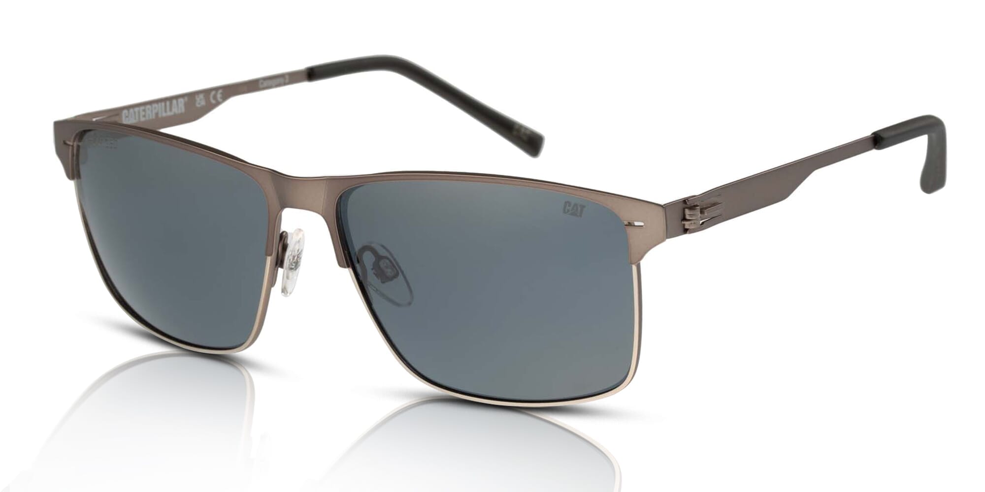 Caterpillar CPS-8512 Men's Sunglasses 005P Matte Gunmetal/Smoke With ...