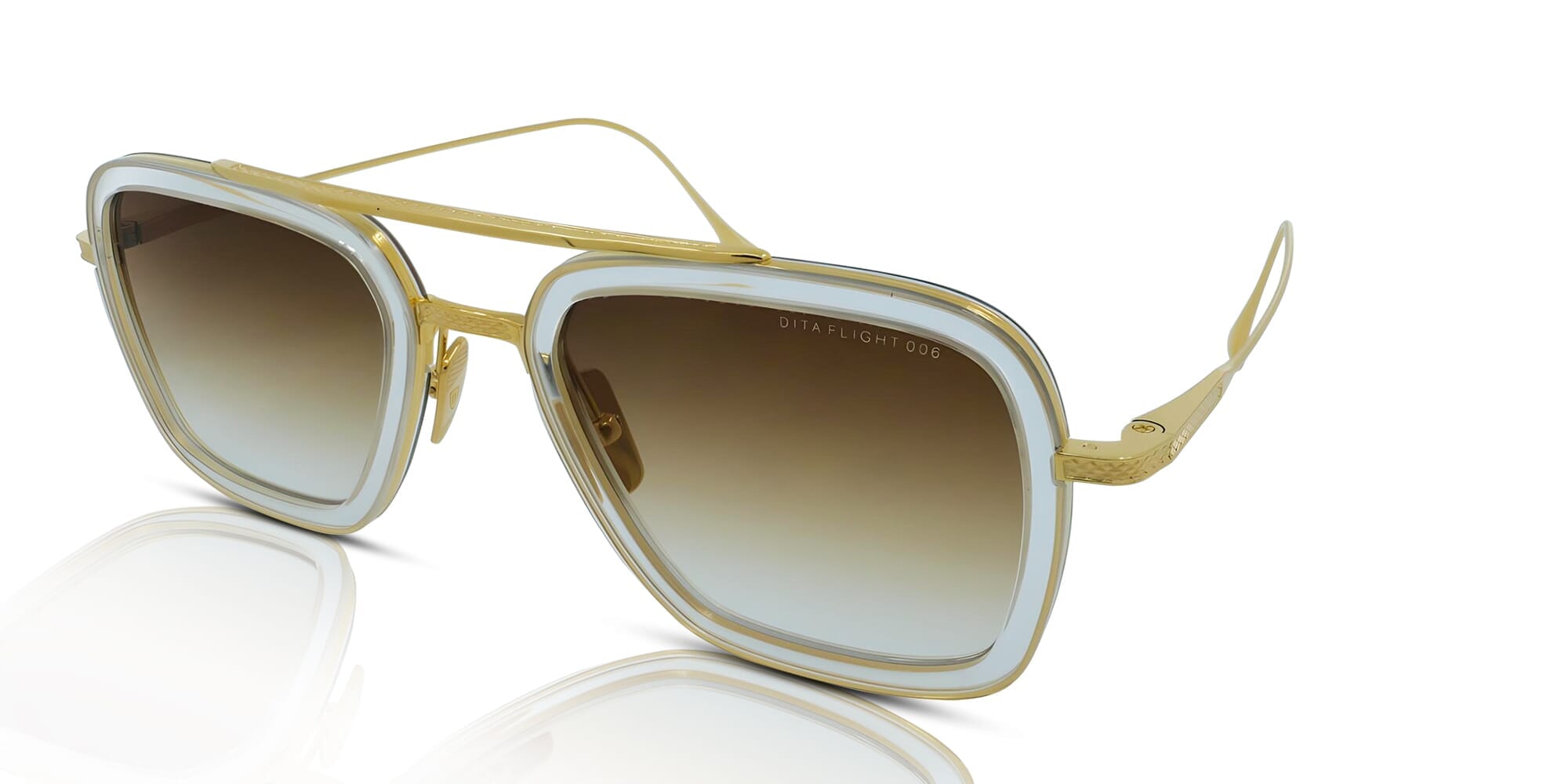 Dita Flight.006 Sunglasses 7806-L-CLR-GLD-52-Z Clear Crystal/Yellow ...