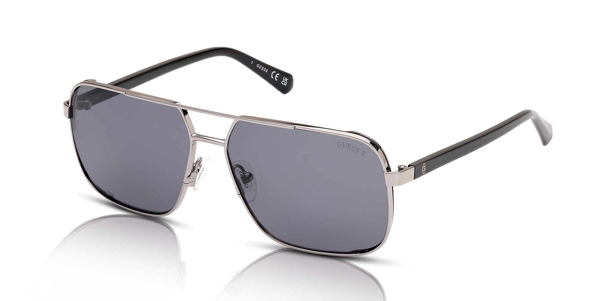 Guess GU00119 Men's Sunglasses 08D Shiny Gunmetal/Smoke Polarised ...