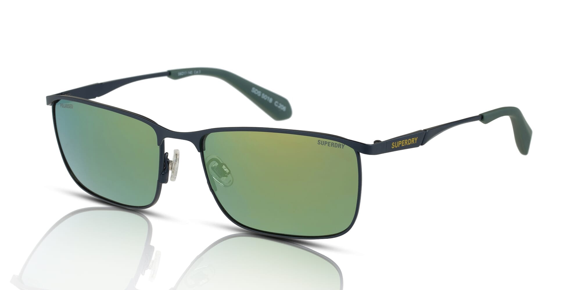 Superdry SDS-5018 Men's Sunglasses 206 Navy-Green/Green-Gold Mirror ...
