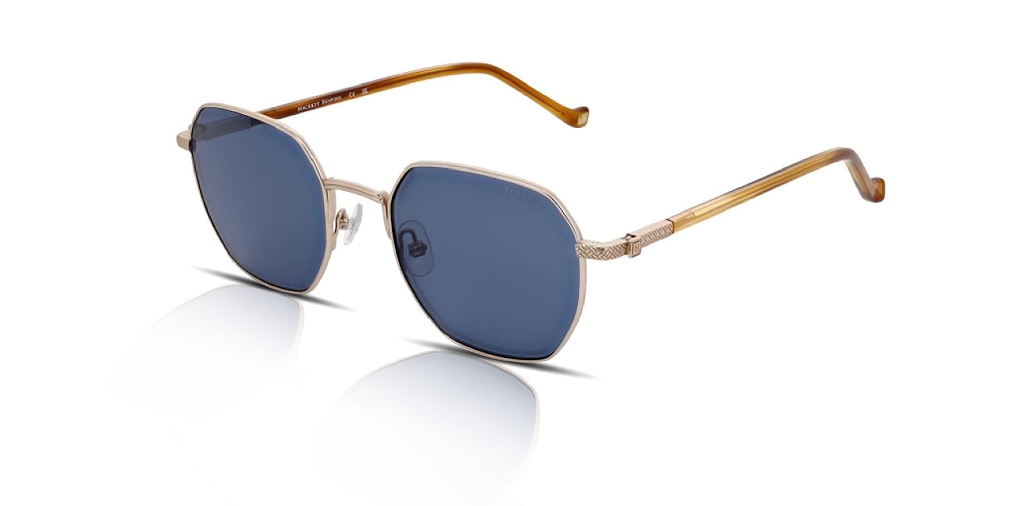 Hackett Bespoke HSB-918 Men's Sunglasses 405 Matte Gold/Blue | Genuine ...