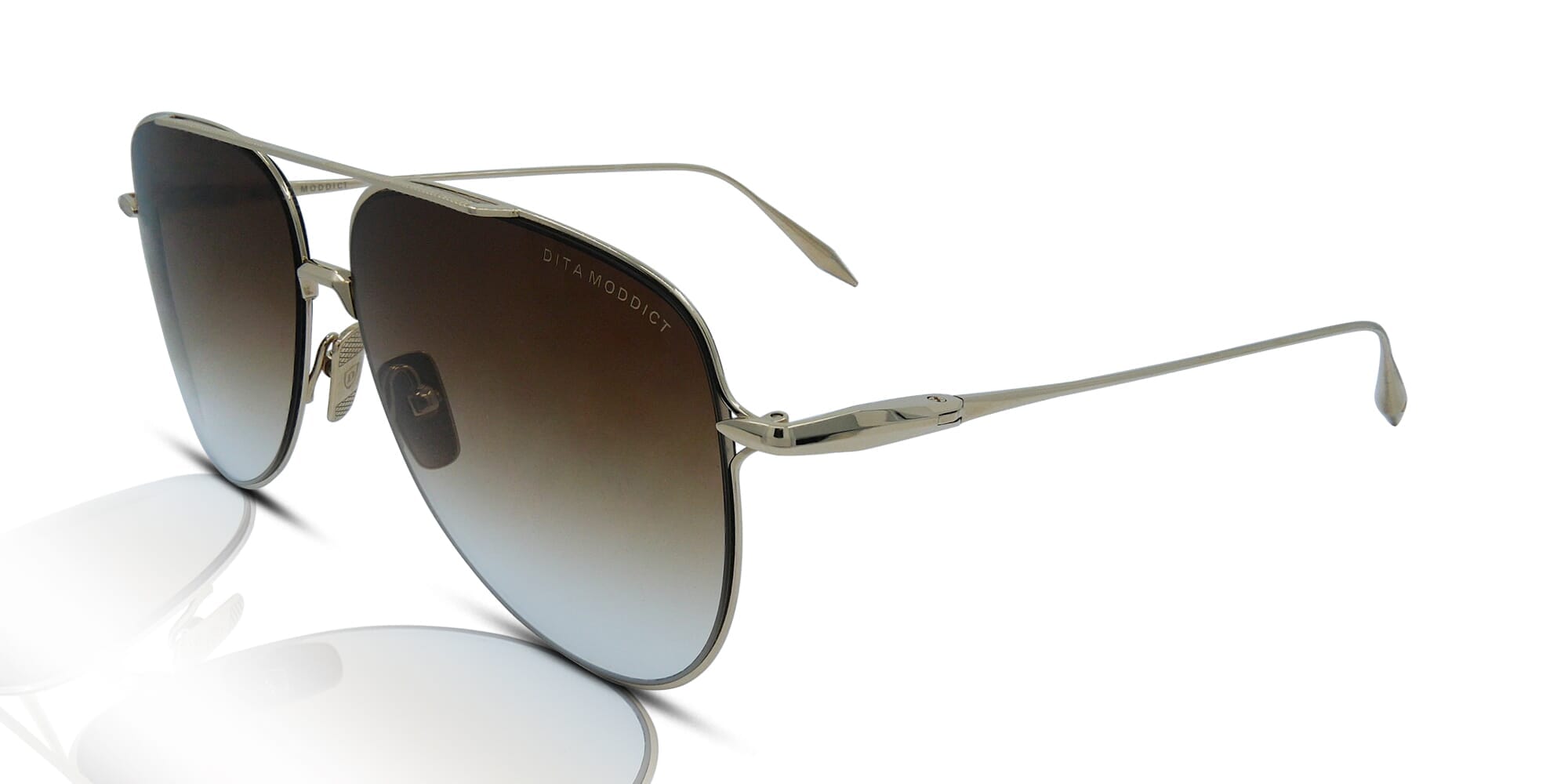 Dita Moddict Sunglasses DTS144-A-02 White Gold/Dark Brown Gradient | Genuine Style