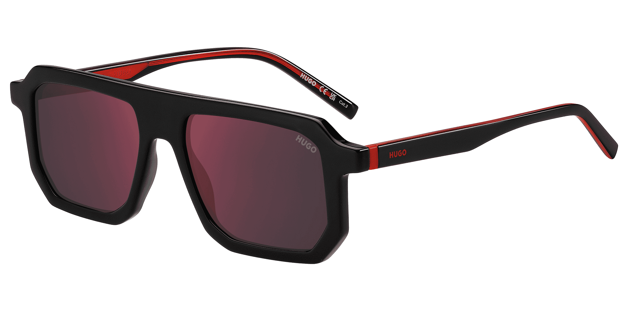 Hugo HG 1312/S Men's Sunglasses 807/AO Black/Red Mirror | Genuine Style