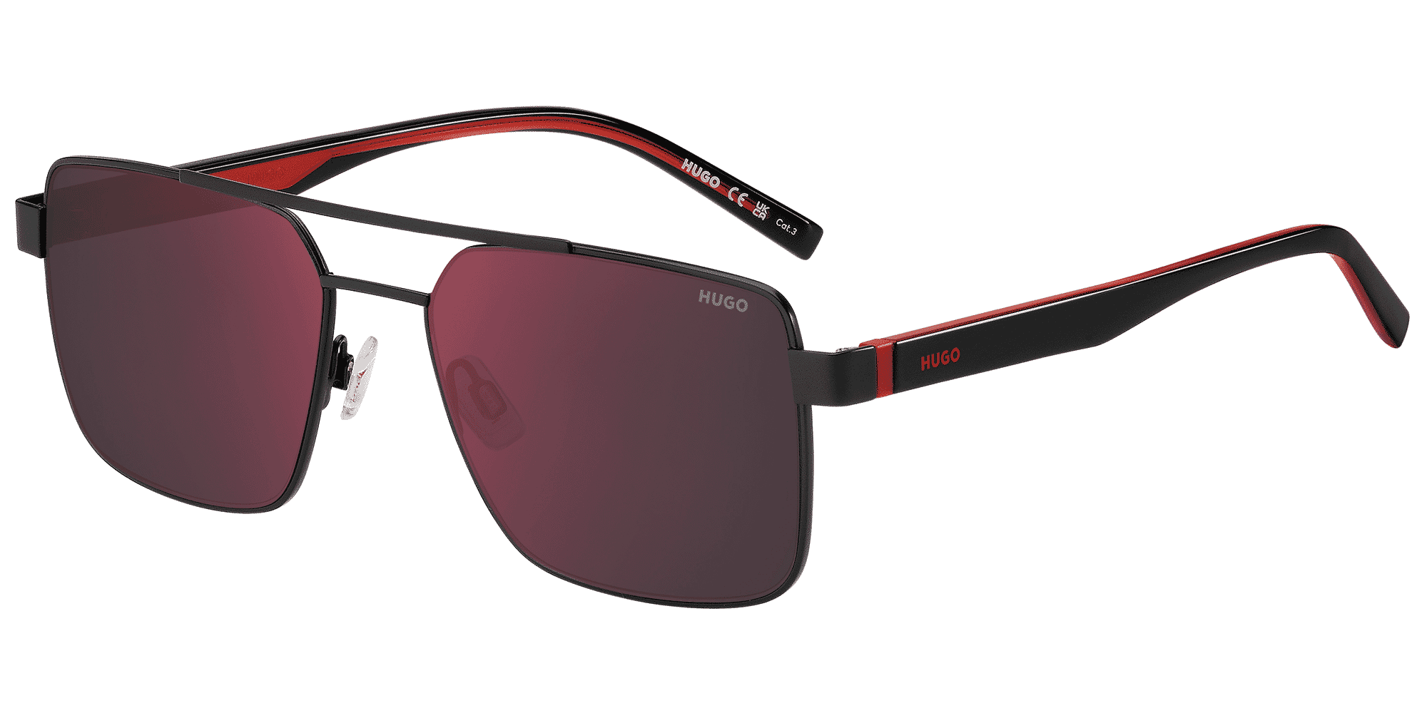 Hugo HG 1313/S Men's Sunglasses 003/AO Matte Black/Red Mirror | Genuine ...