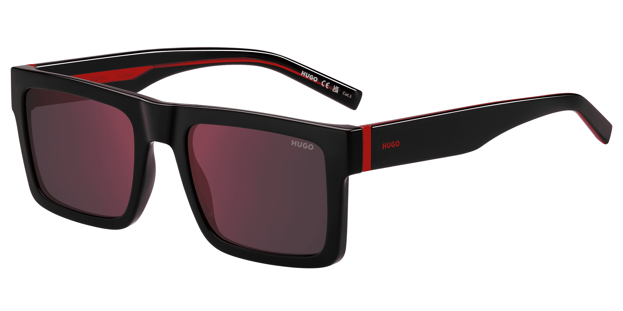 Hugo HG 1314/S Men's Sunglasses 807/AO Black/Red Mirror | Genuine Style
