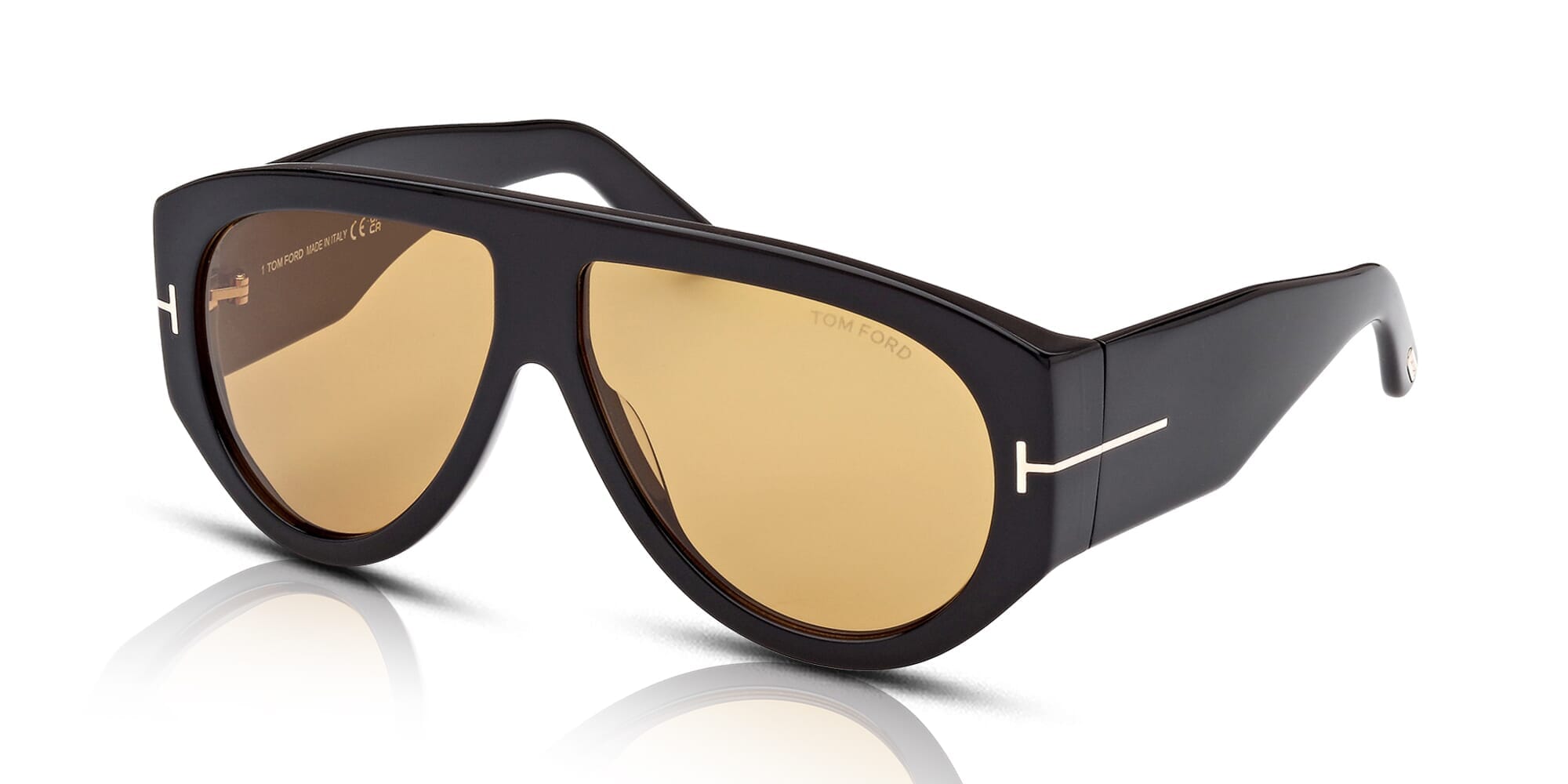 Tom Ford Bronson FT1044 Men's Sunglasses 01E Shiny Black/Brown ...